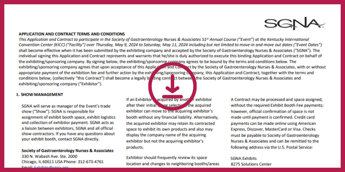 SGNA Annual Course > For Exhibitors > Exhibitor Rules & Regulations